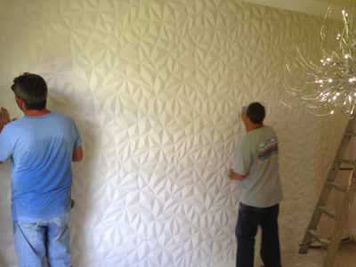 Installing 3d plaster wall panels