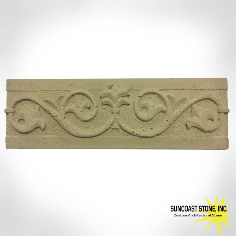 Acanthus Leaf listello border tile 12x3 - Suncoast Stone