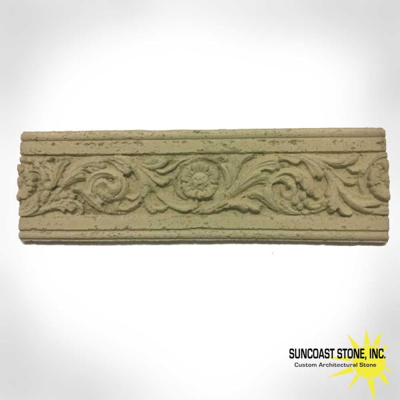 Acanthus Leaf listello border tile 12x3 - Suncoast Stone