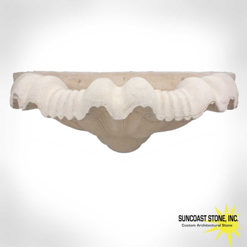 WBWL2 Wall bowl half clam shell flat back 31" - Suncoast Stone