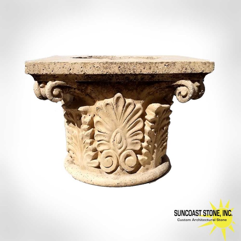 Concrete corinthian column capital 15" base 20" inch top 16 inch tall
