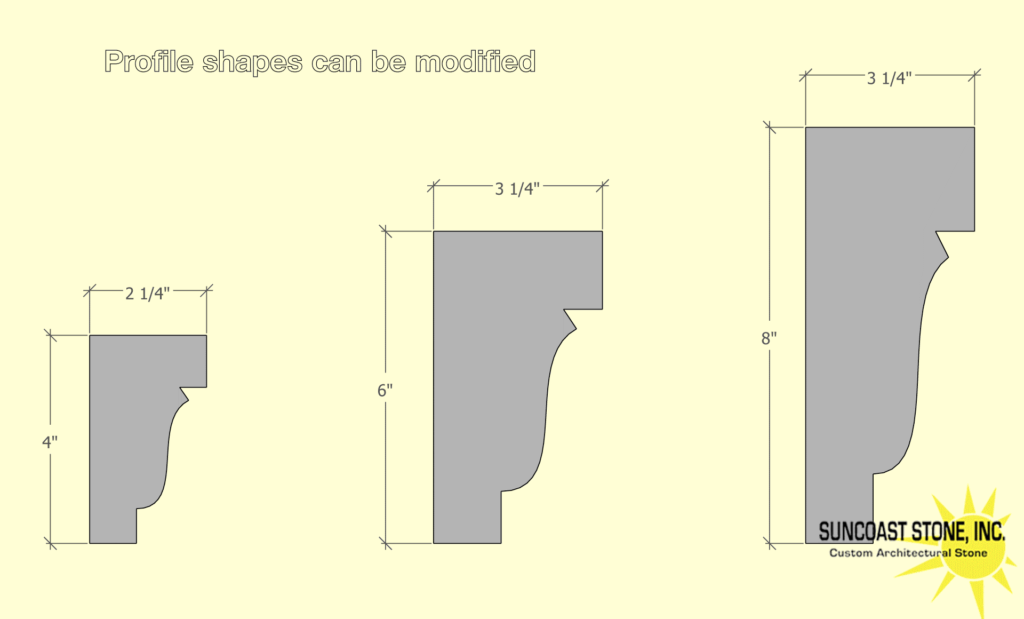 CS26 exterior window trim profile shape - Suncoast Stone