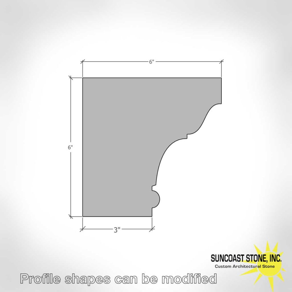 CR2 Concrete Crown Moulding Profile - Suncoast Stone